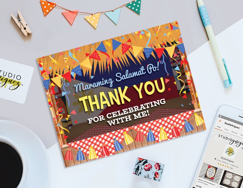 Filipino Fiesta Printable Thank You Cards, Filipino Thank You Cards ...