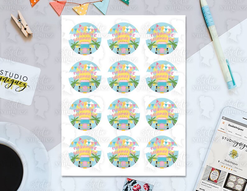Filipino Fiesta Printable 2 Round Labels Pistahan Favor - Etsy