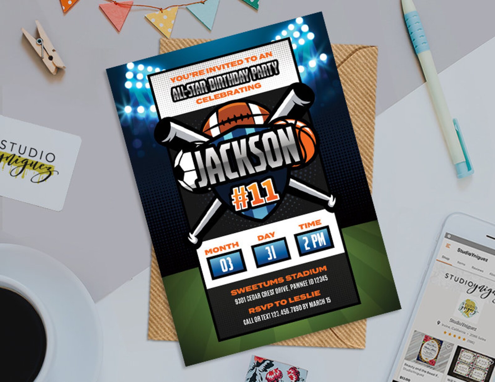 All Star Theme Printable 5 X 7 Birthday - Etsy