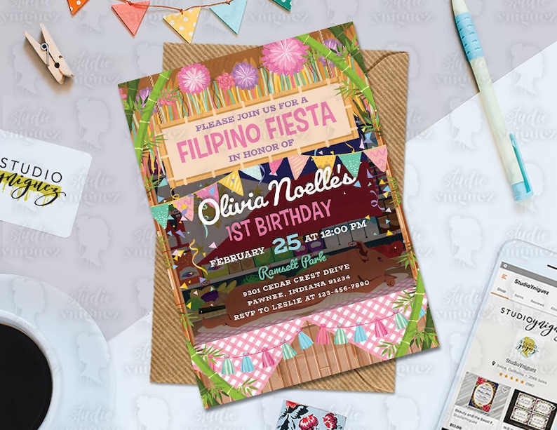 Filipino Fiesta Theme Printable Invitation Printable 5 - Etsy