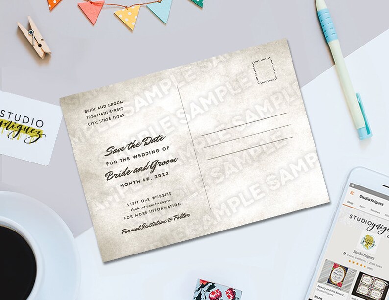 Custom Greetings From Save the Date, Custom Vintage Postcard Save the ...