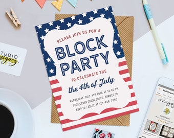Block Party Printable Invitation Printable 5 X 7 | Etsy