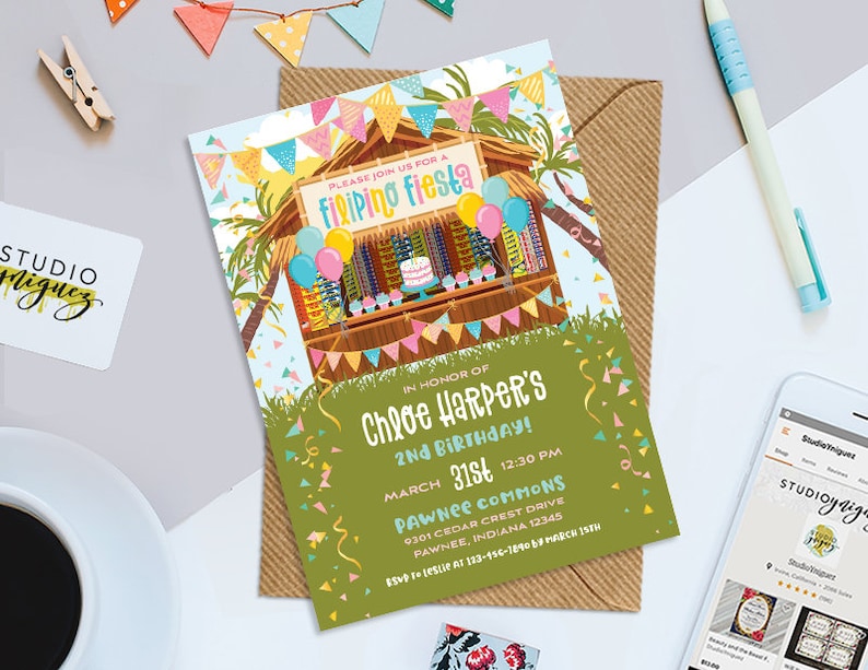 Filipino Fiesta Printable Invitation Sari Sari Invitation | Etsy