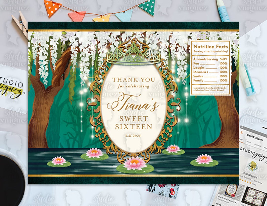 The Frog Prince Printable 11" X 8.5" Chip Bag, Frog Princess Birthday ...