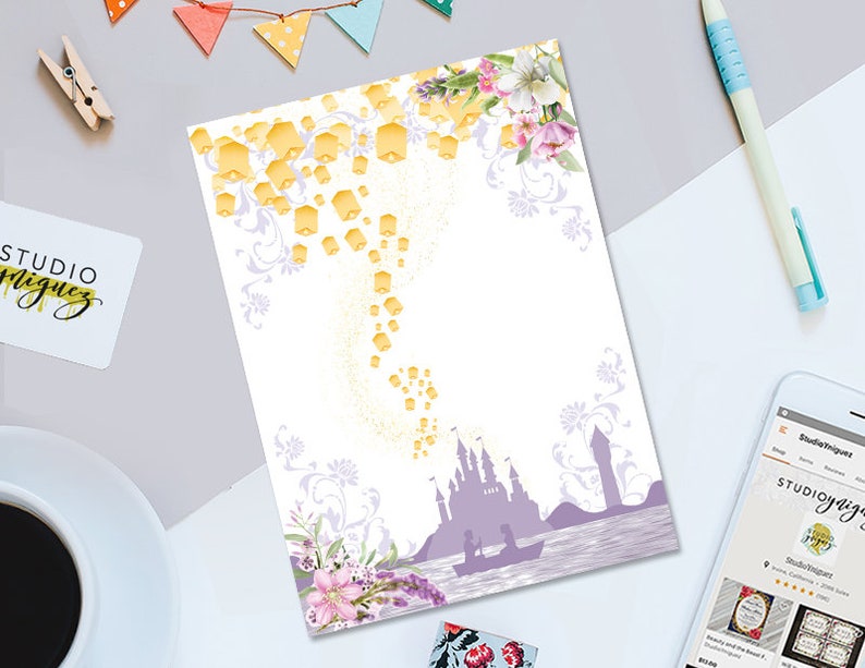 Purple Pink Floral Princess Birthday Printable Invitation - Etsy