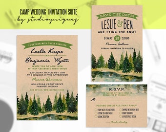 Camp Wedding Invite - Etsy