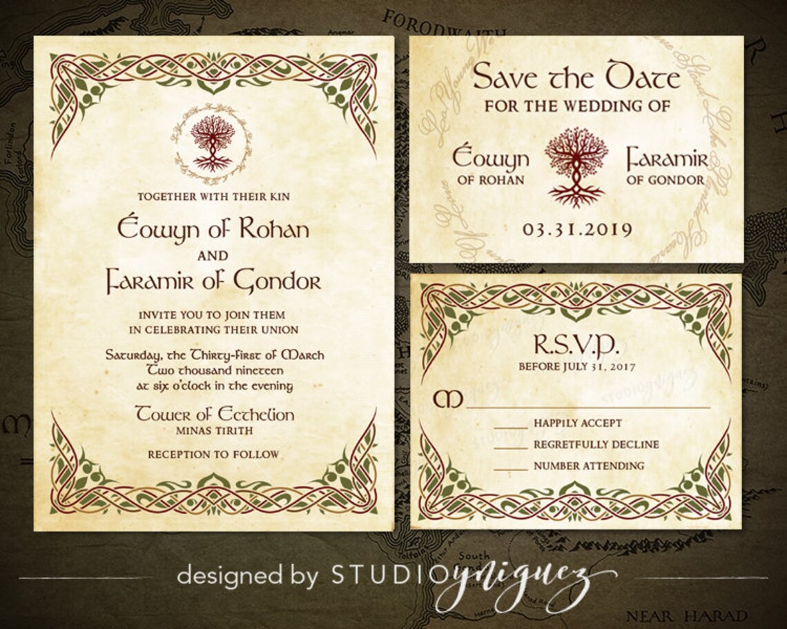 Medieval Wedding Printable Invitation Suite Renfaire - Etsy