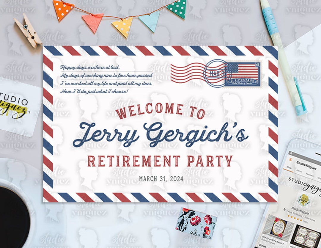 Post Office Retirement Party Printable Welcome Sign, Printable 36" X 24 ...