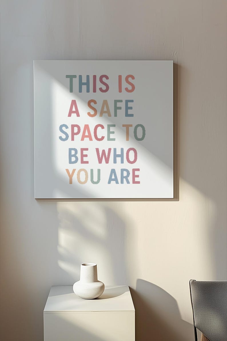 Safe Space Clipart : Pastel Neon Glow Typography "this is A Safe Space ...
