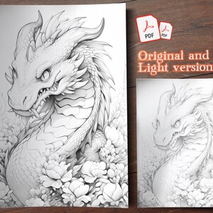 50 Dragonling Magic Digital Coloring Book, Cute Baby Dragons Coloring ...