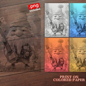 38 Melody Gnomes Digital Coloring Book, Gnomes With Music Instruments ...