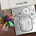 44 Time Capsule Digital Coloring Book, Beautiful Life in Glass Jar ...