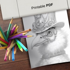 59 Steampunk Animals Digital Coloring Book, Steampunk Style Baby ...