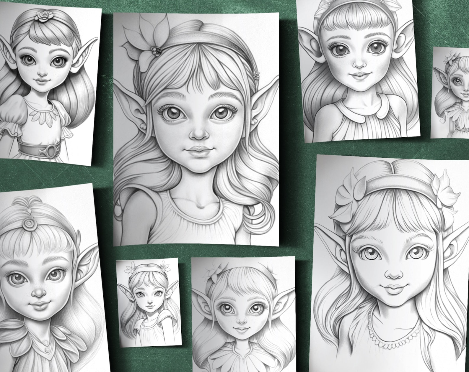 20 Elf Princess Coloring Pages, Fairy Girls Coloring Book, Coloring ...