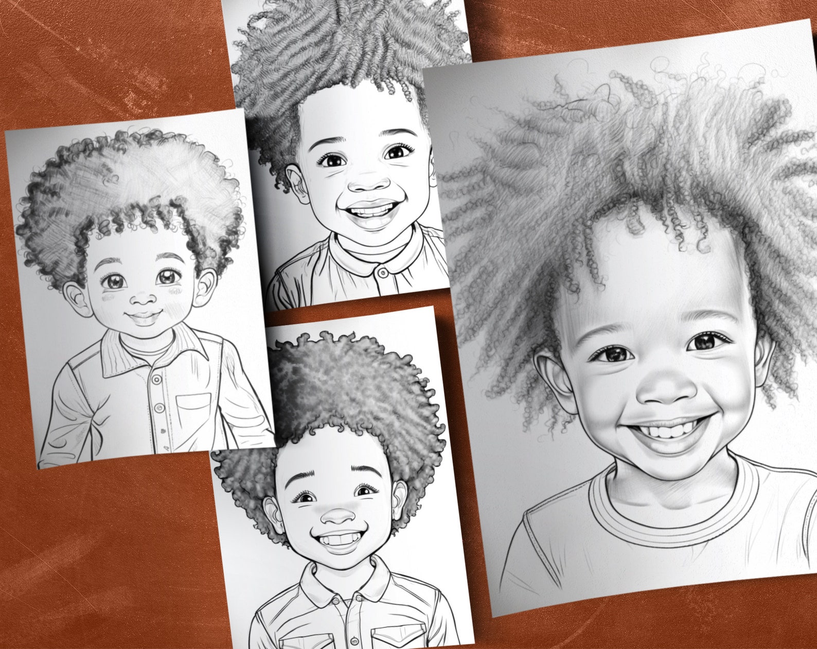 41 Afro Little Boys Digital Coloring Book, Beautiful African American ...