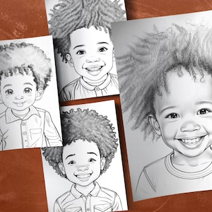 41 Afro Little Boys Digital Coloring Book, Beautiful African American ...