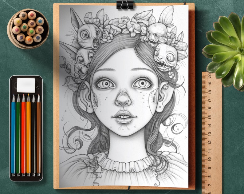 31 Surreal Girls Digital Coloring Book Lowbrow Girls - Etsy