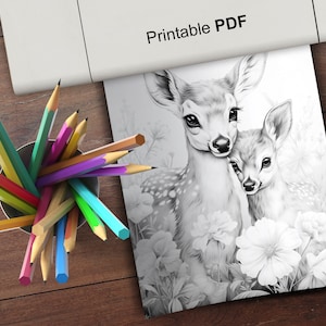 39 Animals Couple Digital Coloring Book (part-2), Cute Animals Coloring ...