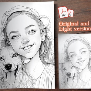 35 Best Friends - Animals Digital Coloring Book, Fantasy Cute Beautiful ...