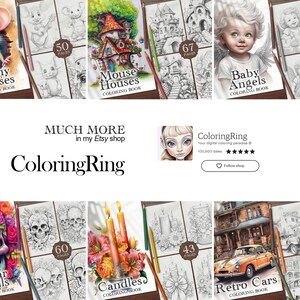 67 Mouse Houses Digital Coloring Book, Fairy House Coloring Page ...