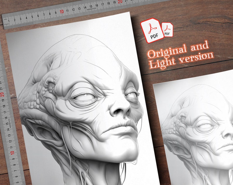 60 Aliens Digital Coloring Book Alien Coloring Book for - Etsy