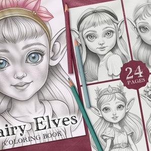 24 Fairy Elves Coloring Pages, Elf Girls Coloring Book, Coloring Sheet ...