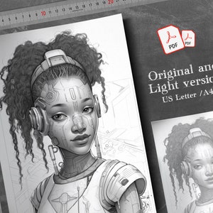 61 Cyberpunk Afro Women Digital Coloring Book, Cyberpunk Afro Girls ...