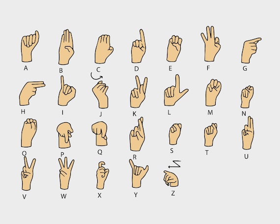 Sing Language Alphabet SVG Sing Language Font SVG Sing | Etsy