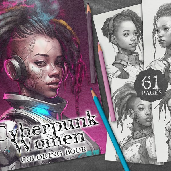 Cyberpunk Coloring Pages - Etsy