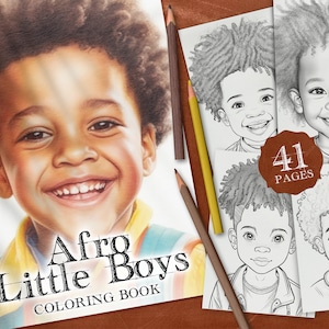 41 Afro Little Boys Digital Coloring Book, Beautiful African American ...