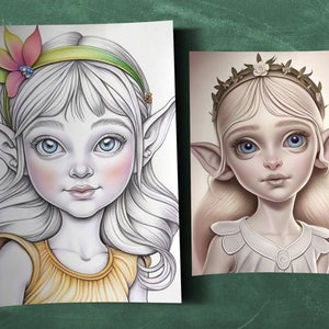 20 Elf Princess Coloring Pages, Fairy Girls Coloring Book, Coloring ...