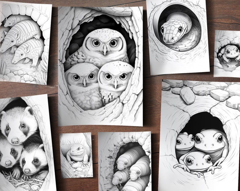 54 Cozy Hole (part-1) Digital Coloring Book, Bird's Nest Coloring Pages ...