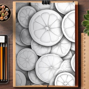 30 Fruits Digital Coloring Book, Fruits Pattern Coloring Pages, Apple ...