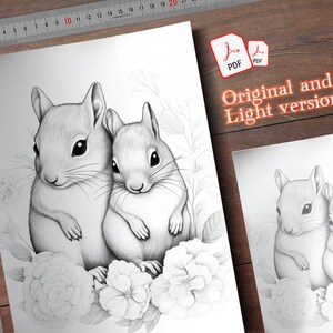 37 Animals Couple Digital Coloring Book (part-1), Animal Friends ...