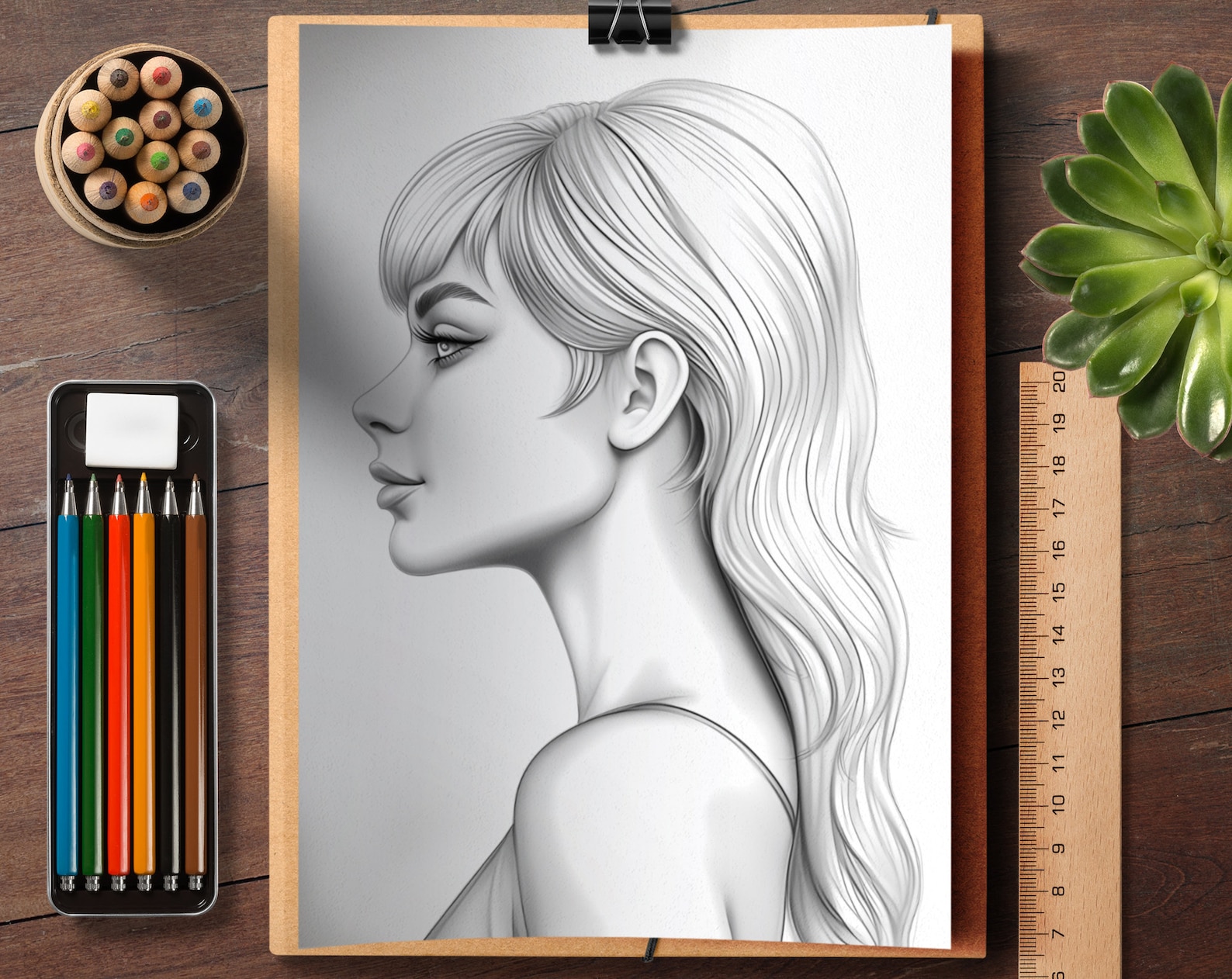 52 Bangs Bliss Digital Coloring Book, Bangs Hairstyle Coloring Pages ...
