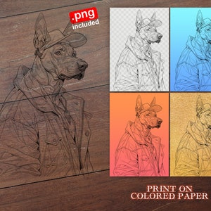 58 Fashion Dogs Digital Coloring Book, Dogs in Clothes Coloring Pages ...