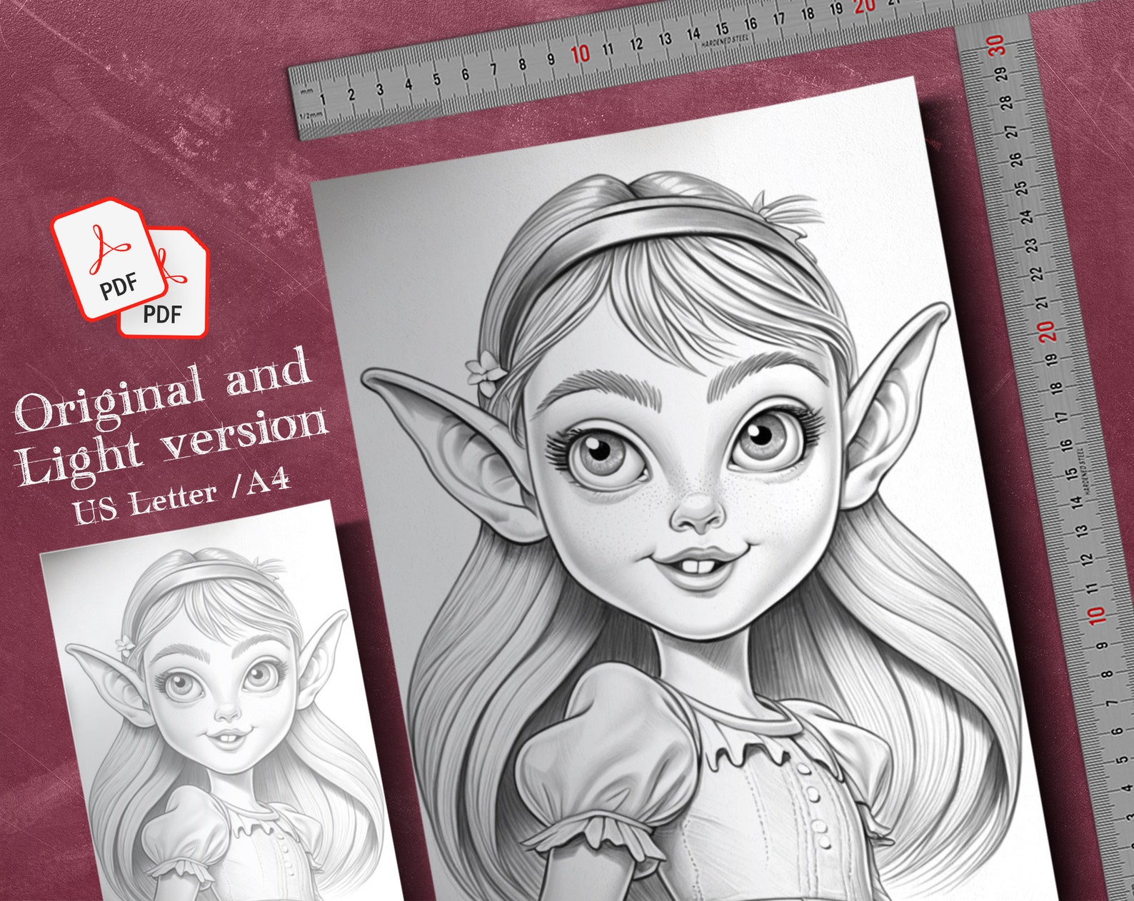 24 Fairy Elves Coloring Pages, Elf Girls Coloring Book, Coloring Sheet ...