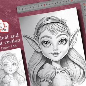 24 Fairy Elves Coloring Pages, Elf Girls Coloring Book, Coloring Sheet ...