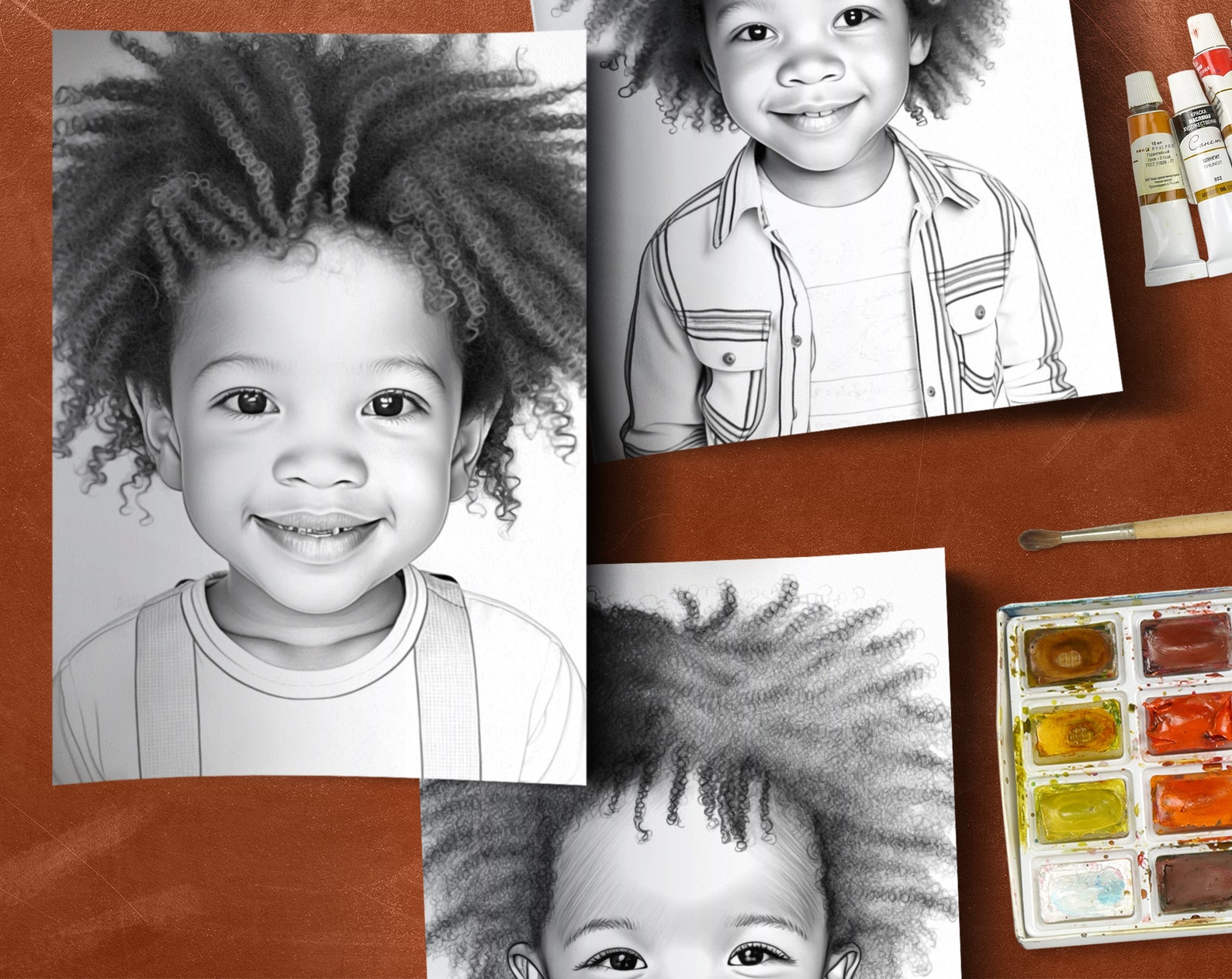 41 Afro Little Boys Digital Coloring Book, Beautiful African American ...