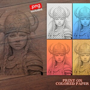 45 Viking Princesses Digital Coloring Book, Cute Viking Girls Coloring ...