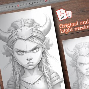 45 Viking Princesses Digital Coloring Book, Cute Viking Girls Coloring ...