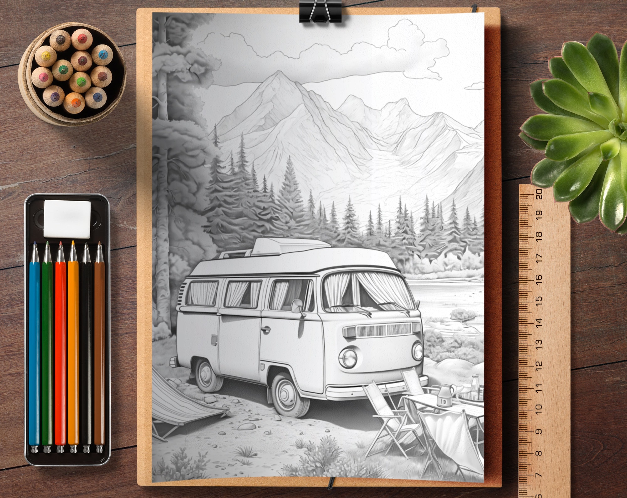 68 Camping Adventure Digital Coloring Book, Camp Coloring Pages ...