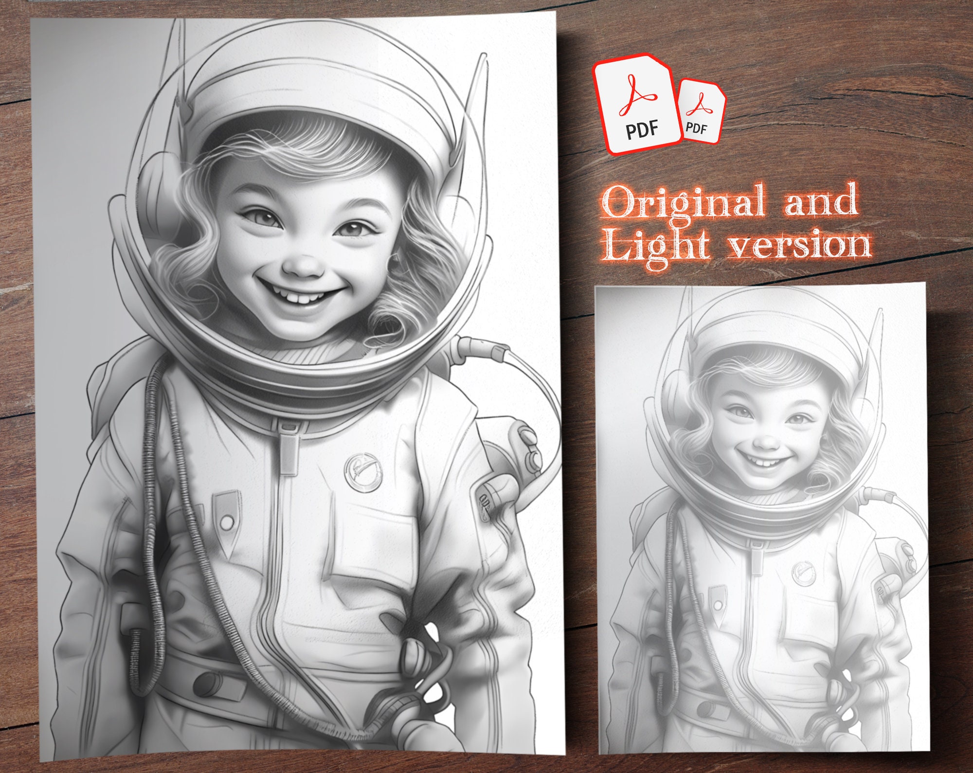 37 Astronaut Girls Digital Coloring Book, Cute Cosmonaut Coloring Pages ...