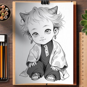 31 Cute Chibi Boys Digital Coloring Book Part 2, Chibi Characters ...