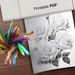 36 Roses Digital Coloring Book, Rose Flowers Coloring Pages, Delicate ...