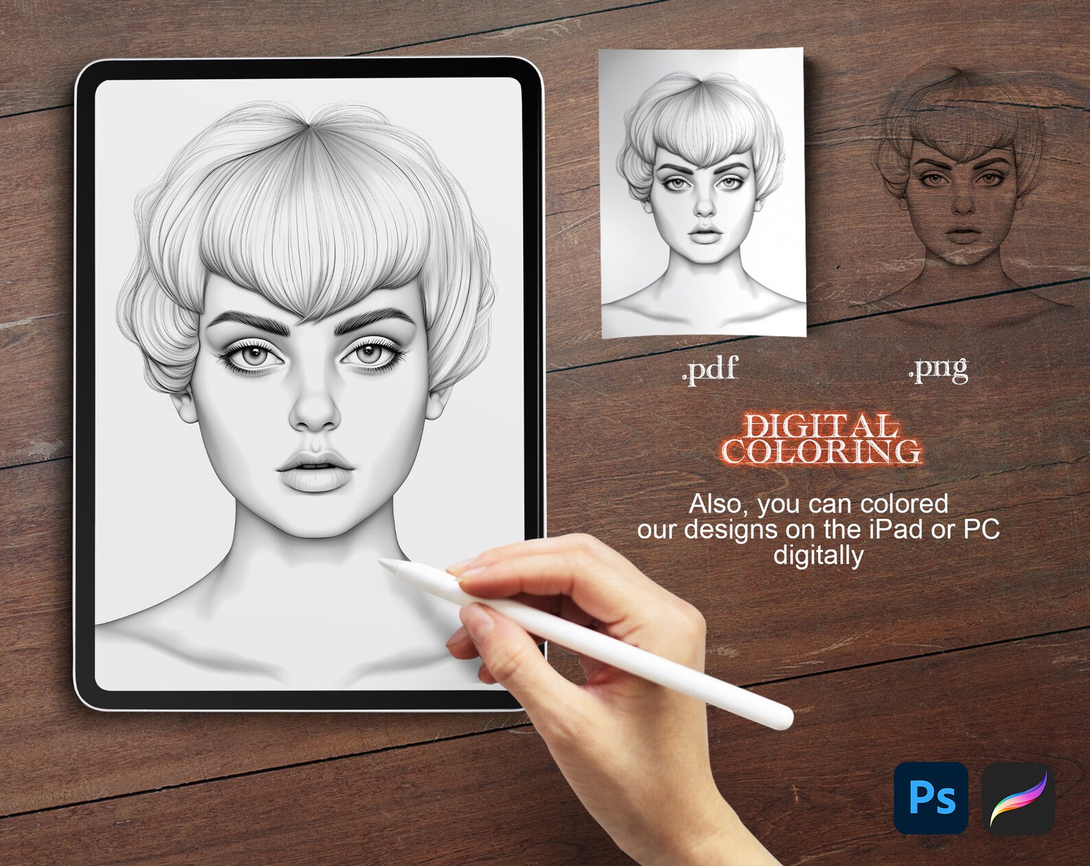 52 Bangs Bliss Digital Coloring Book, Bangs Hairstyle Coloring Pages ...