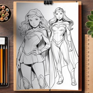 33 Superhero Girls Digital Coloring Book, Supergirls Coloring Pages ...
