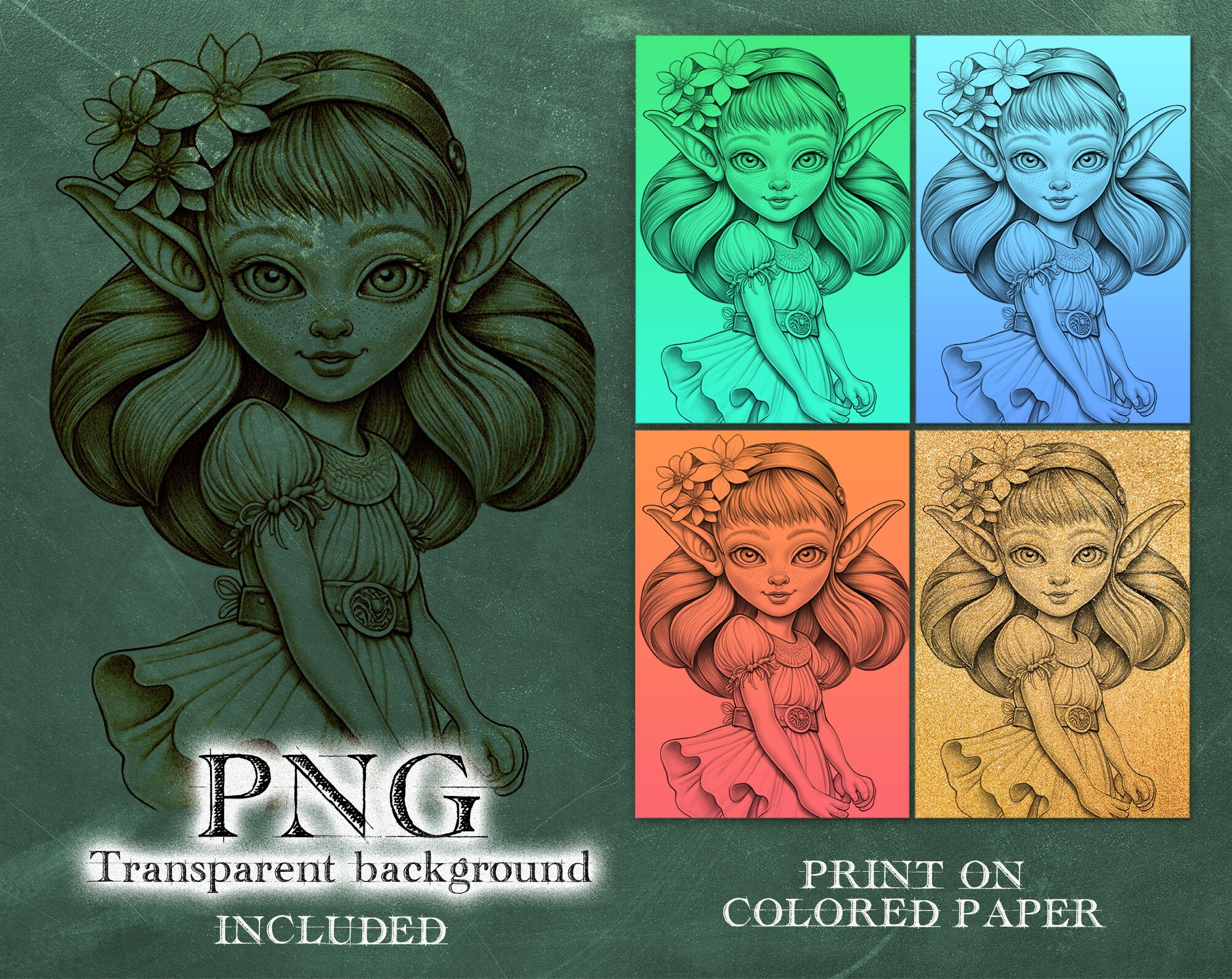 20 Elf Princess Coloring Pages, Fairy Girls Coloring Book, Coloring ...