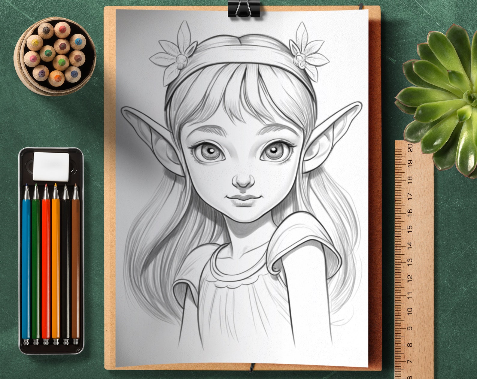 20 Elf Princess Coloring Pages, Fairy Girls Coloring Book, Coloring ...