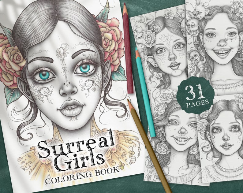 31 Surreal Girls Digital Coloring Book Lowbrow Girls - Etsy